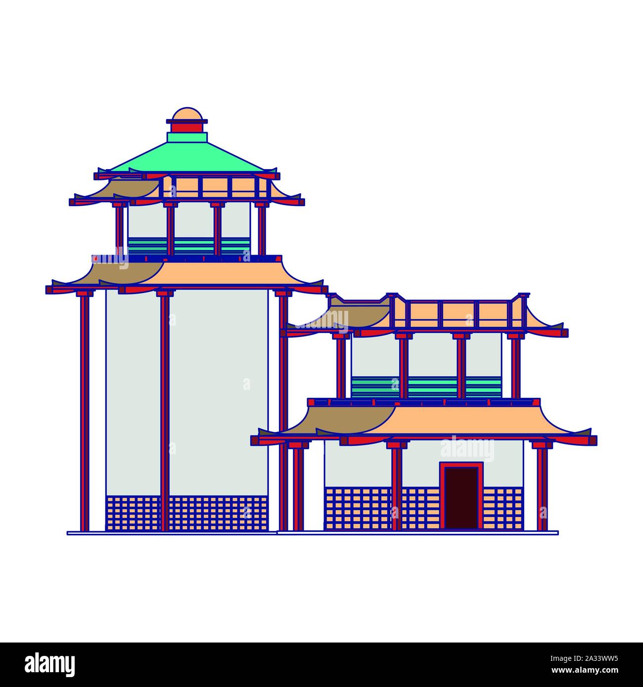 Asian temples design Stock Vector Image & Art - Alamy