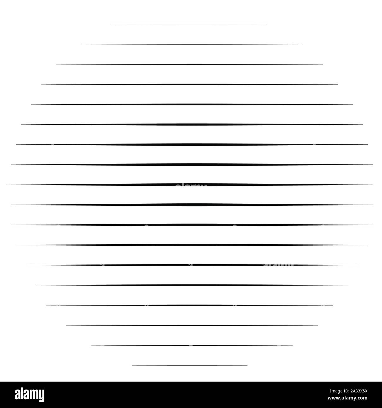 Abstract lines circle. Thin lines halftone circle element. Parallel ...