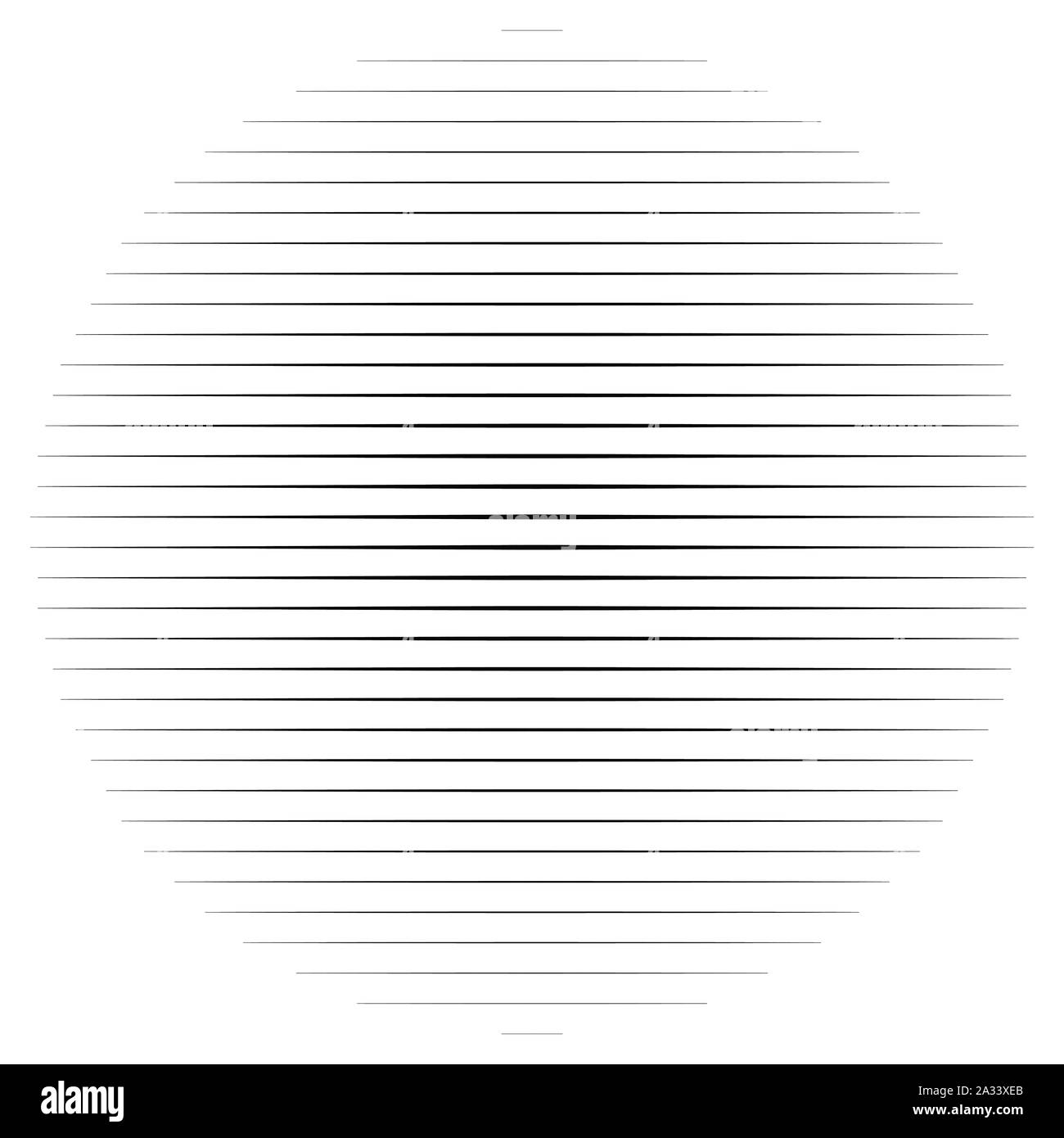 Abstract lines circle. Thin lines halftone circle element. Parallel ...