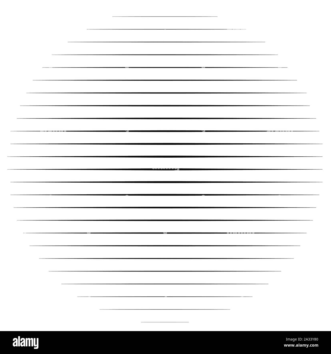 Abstract lines circle. Thin lines halftone circle element. Parallel ...