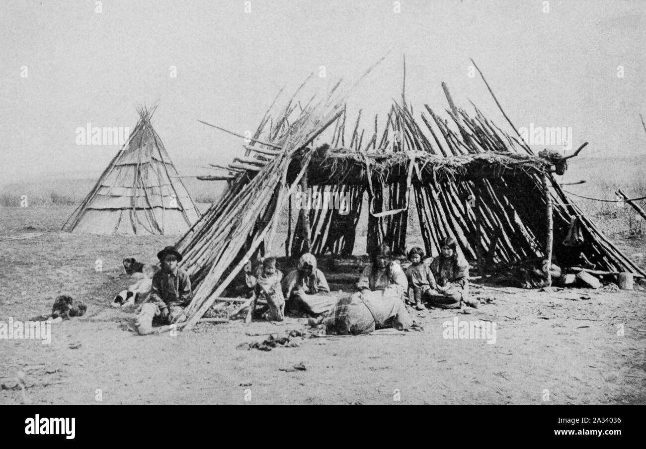 Family of Native Americans on Reservation in Eastern Oregon Stock Photo ...