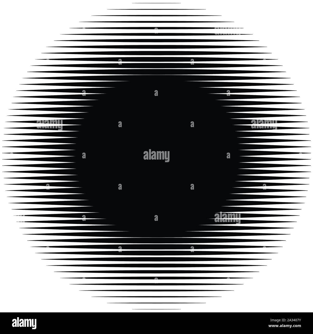 Abstract lines circle. Thick lines halftone circle element. Parallel ...