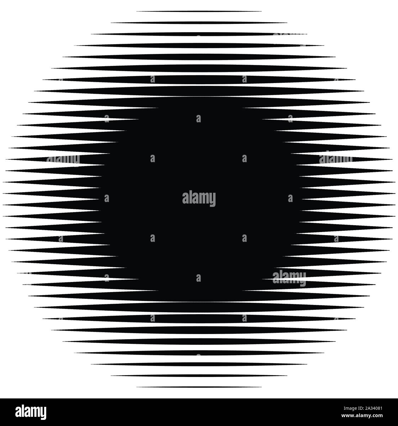 Abstract lines circle. Thick lines halftone circle element. Parallel ...