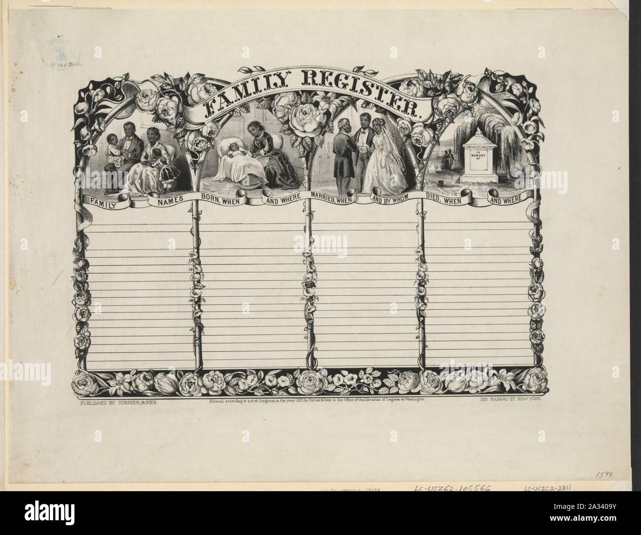 Vintage family register hi-res stock photography and images - Alamy