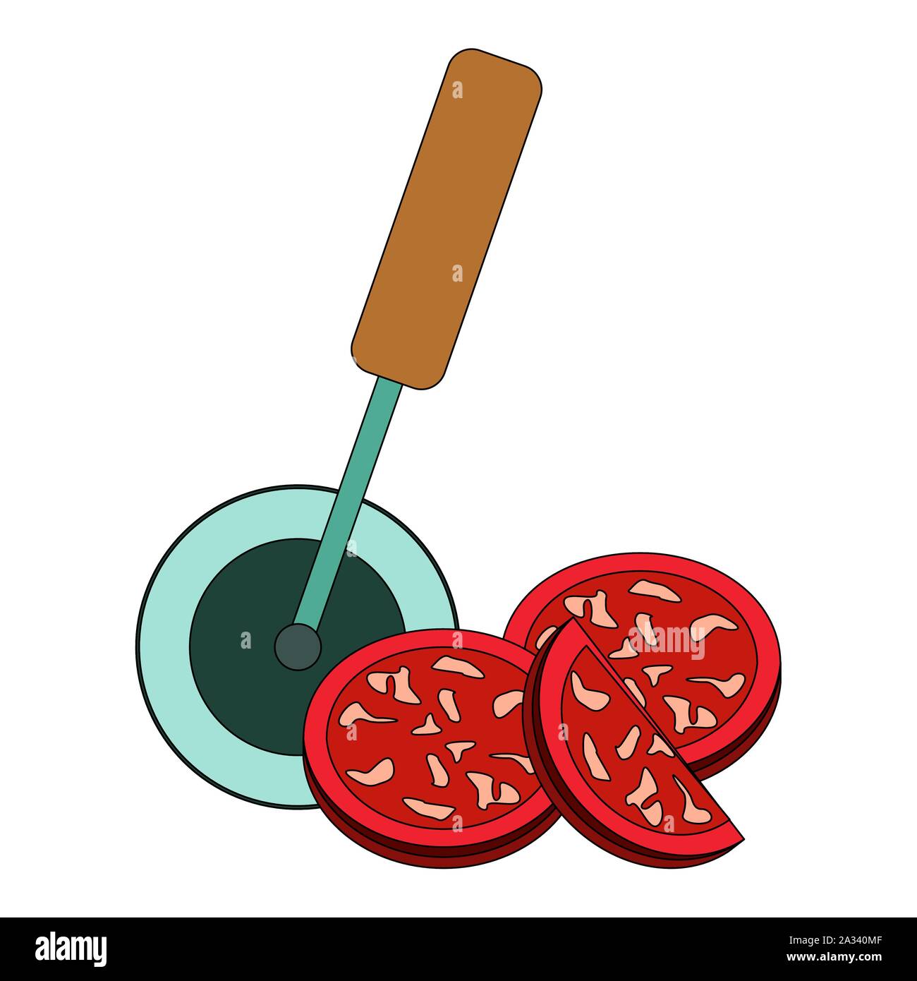 pepperoni slices design Stock Vector Image & Art - Alamy