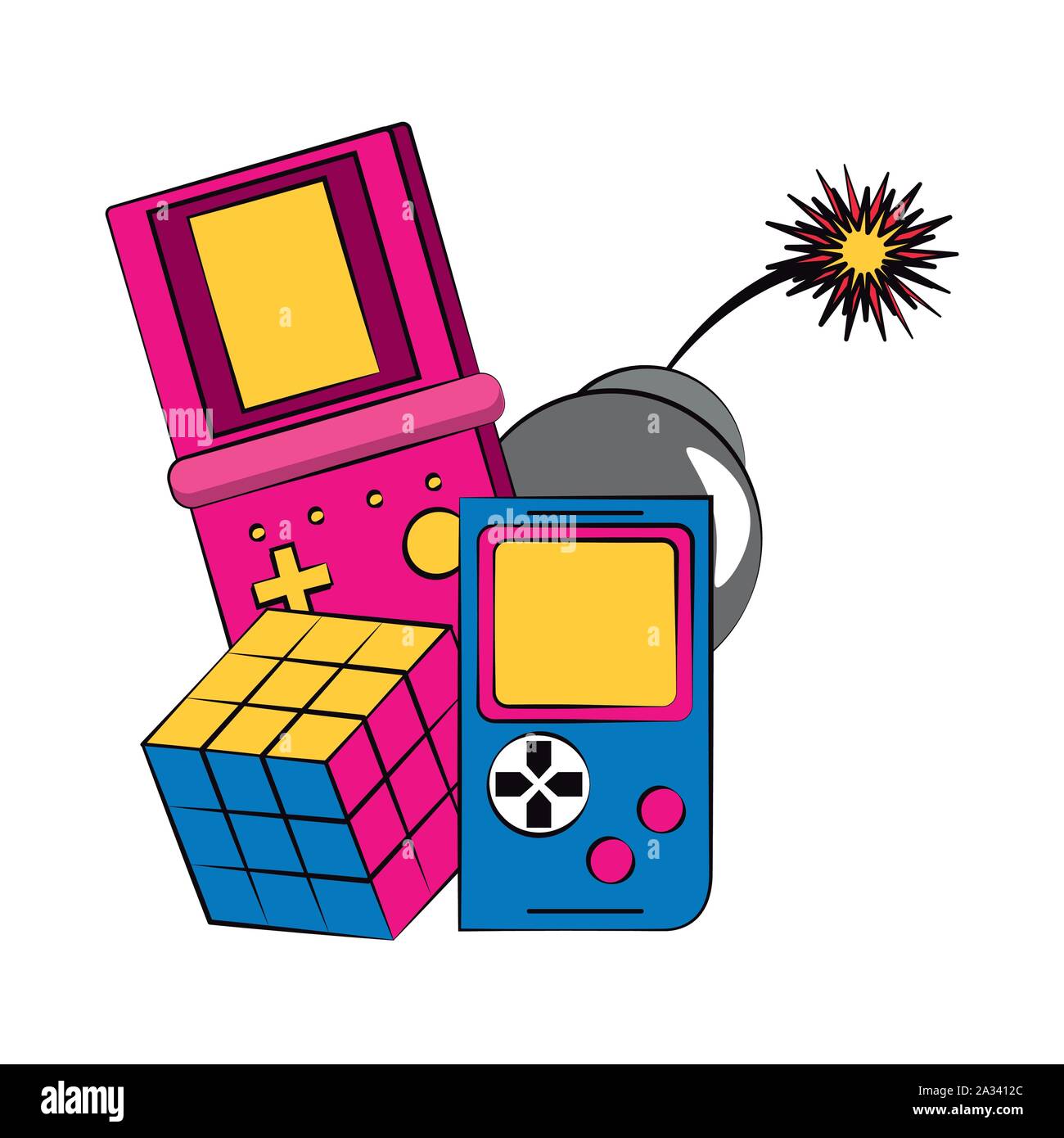 Retro videogame design Stock Vector Image & Art - Alamy