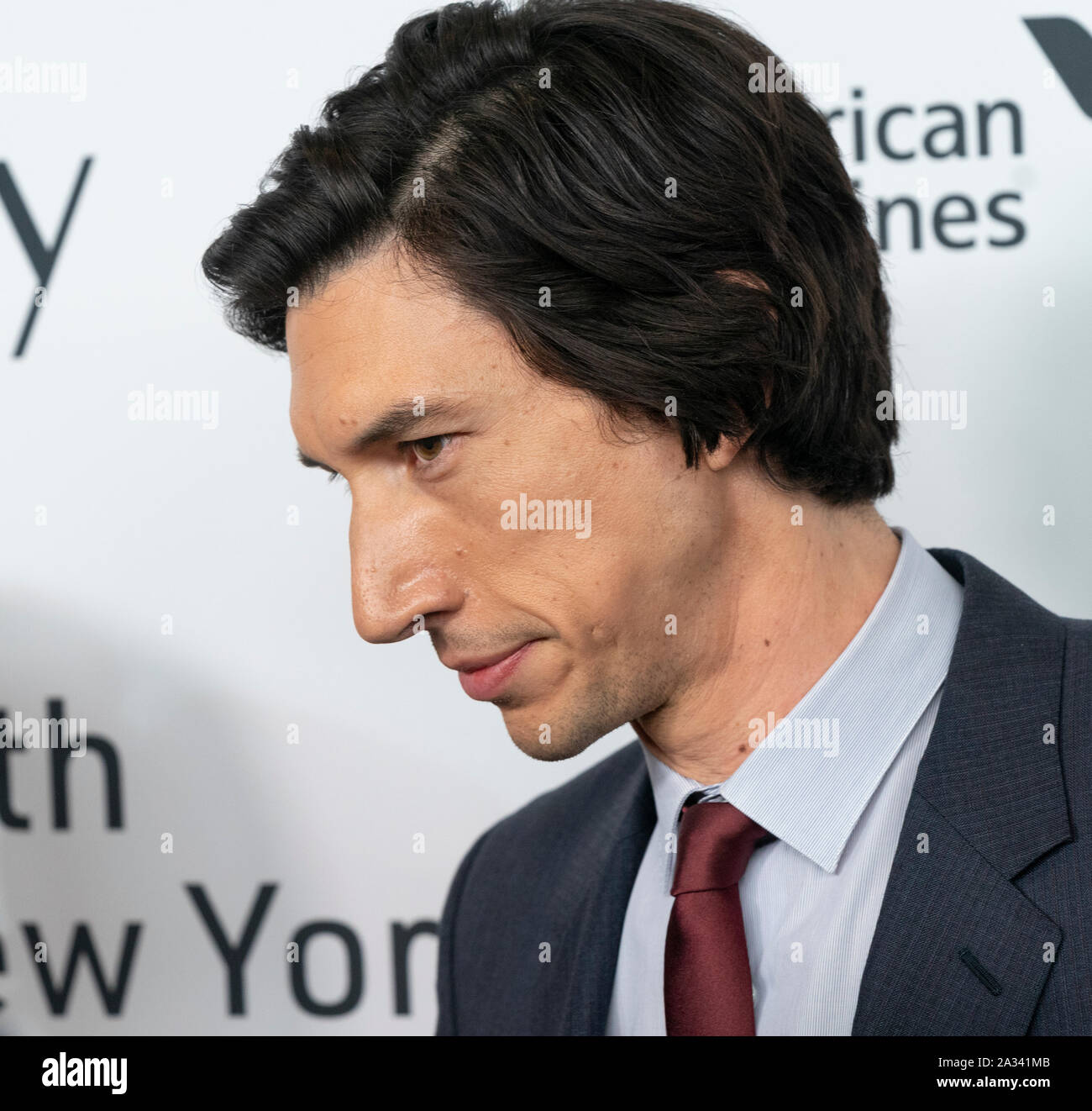 New York, NY - October 4, 2019: Adam Driver attends premiere of Marriga ...