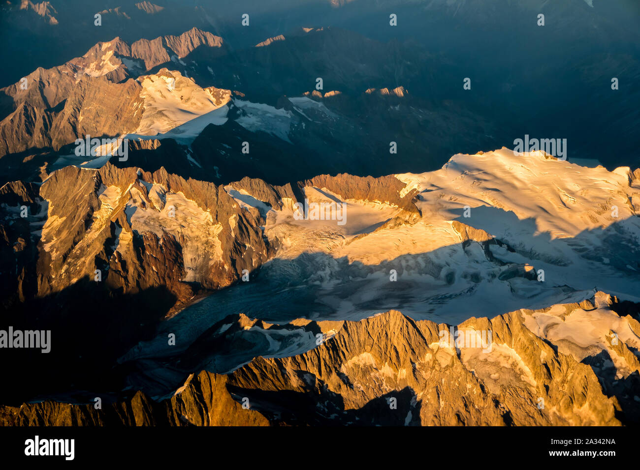 Alps with snow aerial view Stock Photo - Alamy