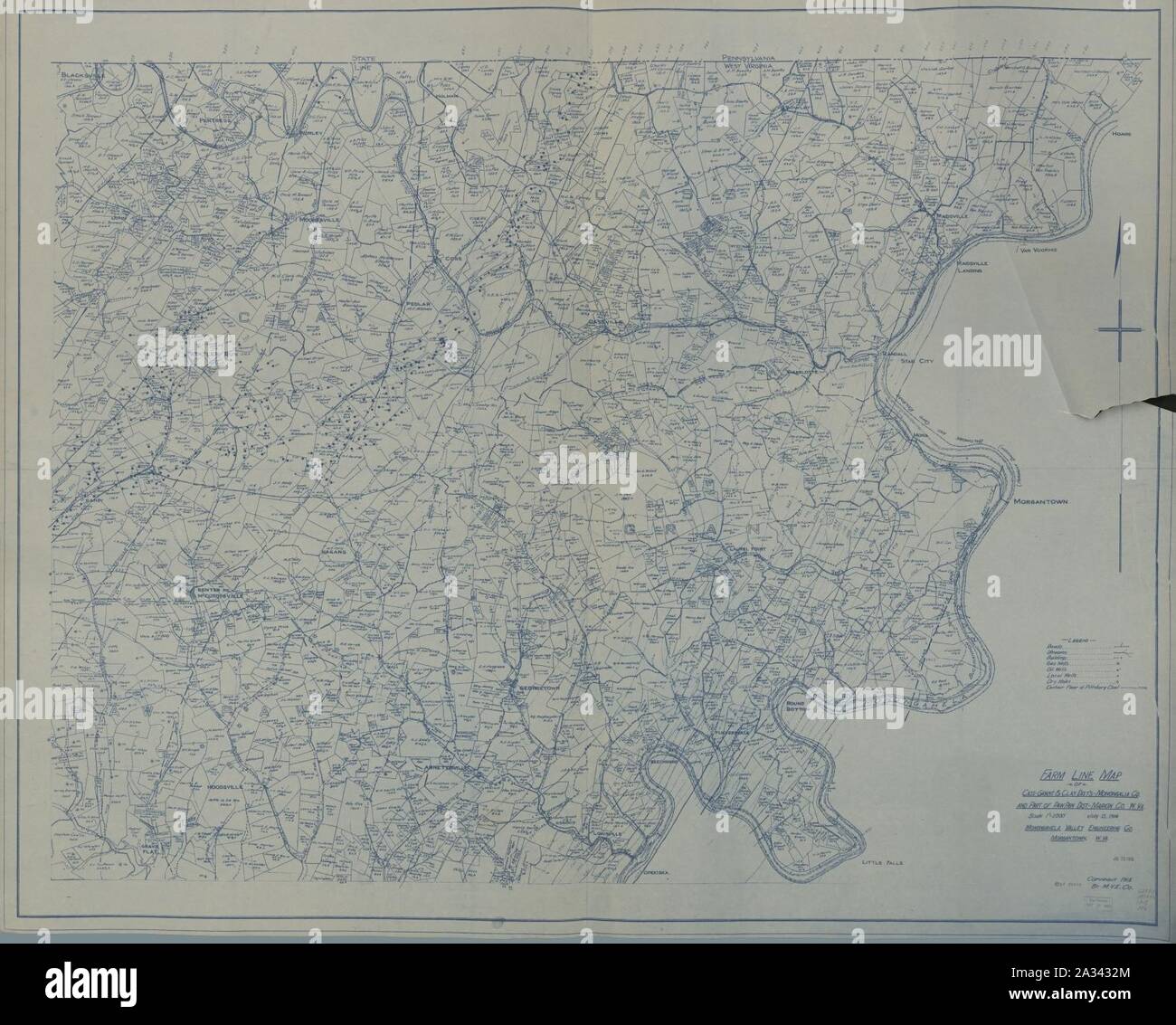 Farm line map of Cass, Grant & Clay dist's. Monongalia Co. and part of ...
