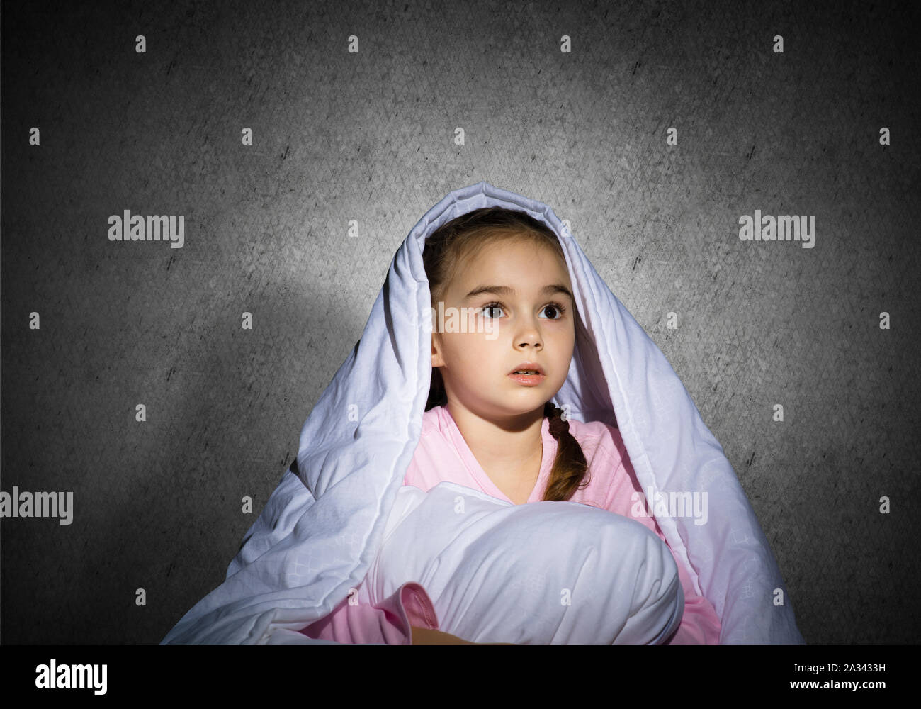 Scared Little Girl Hiding