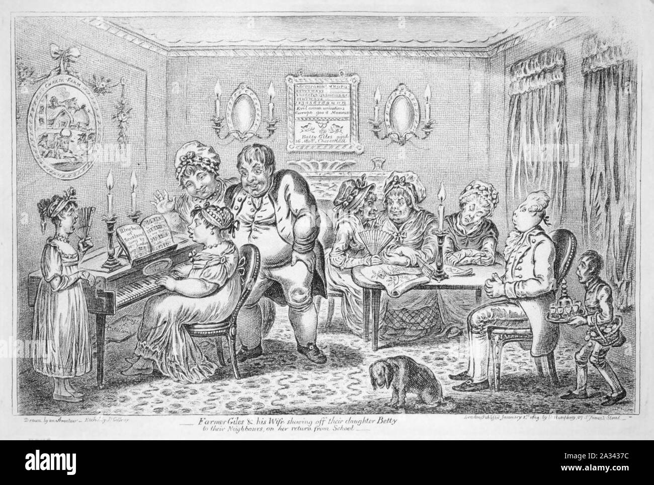 Farmer Giles & his wife shewing off their daughter Betty to their ...