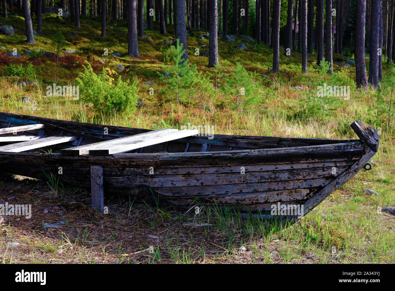 Old rusty wooden boat Stock Photo - Alamy