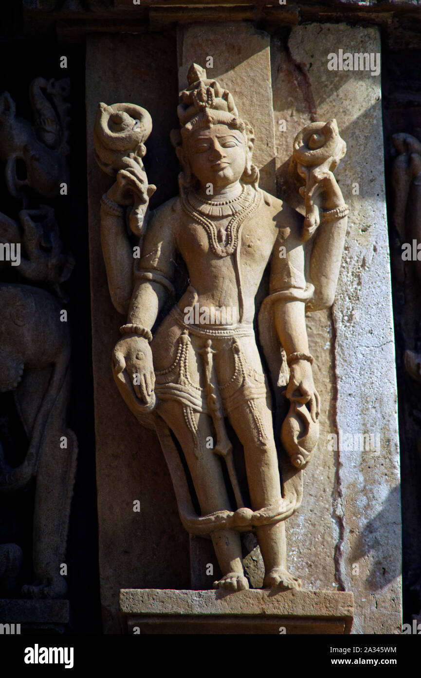 Carving of Hindu god and goddesses Stock Photo - Alamy