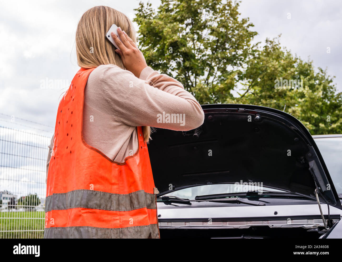 Breakdown with car Stock Photo - Alamy
