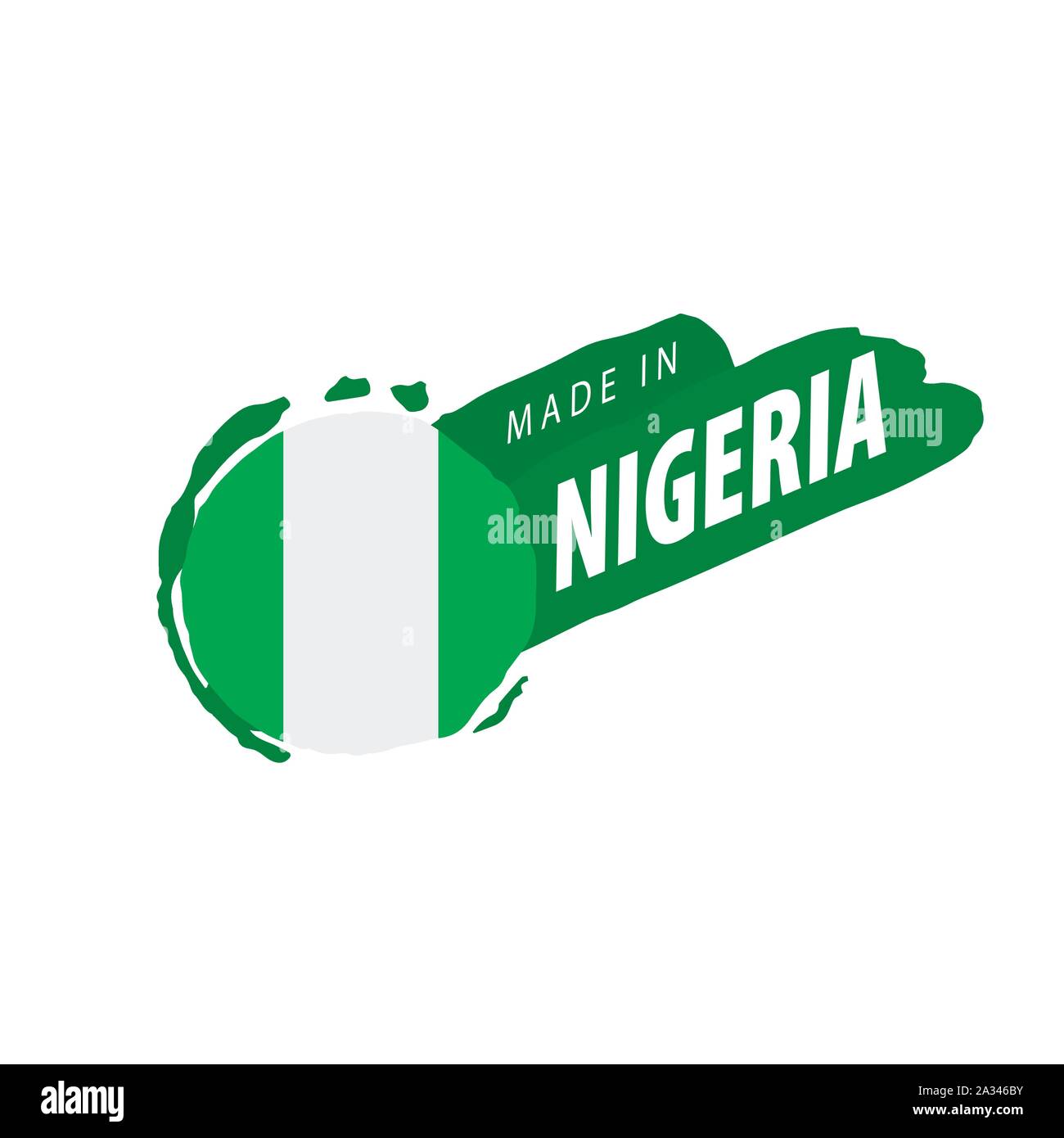 Nigeria flag, vector illustration on a white background Stock Vector ...