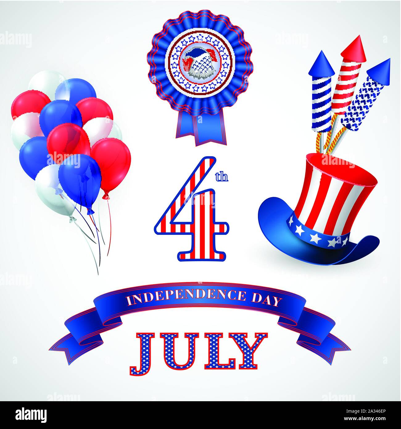 Independence Day holiday symbols. Vector illustration Stock Vector ...