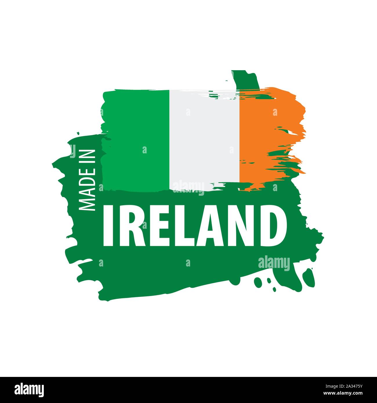 Ireland flag, vector illustration on a white background Stock Vector ...
