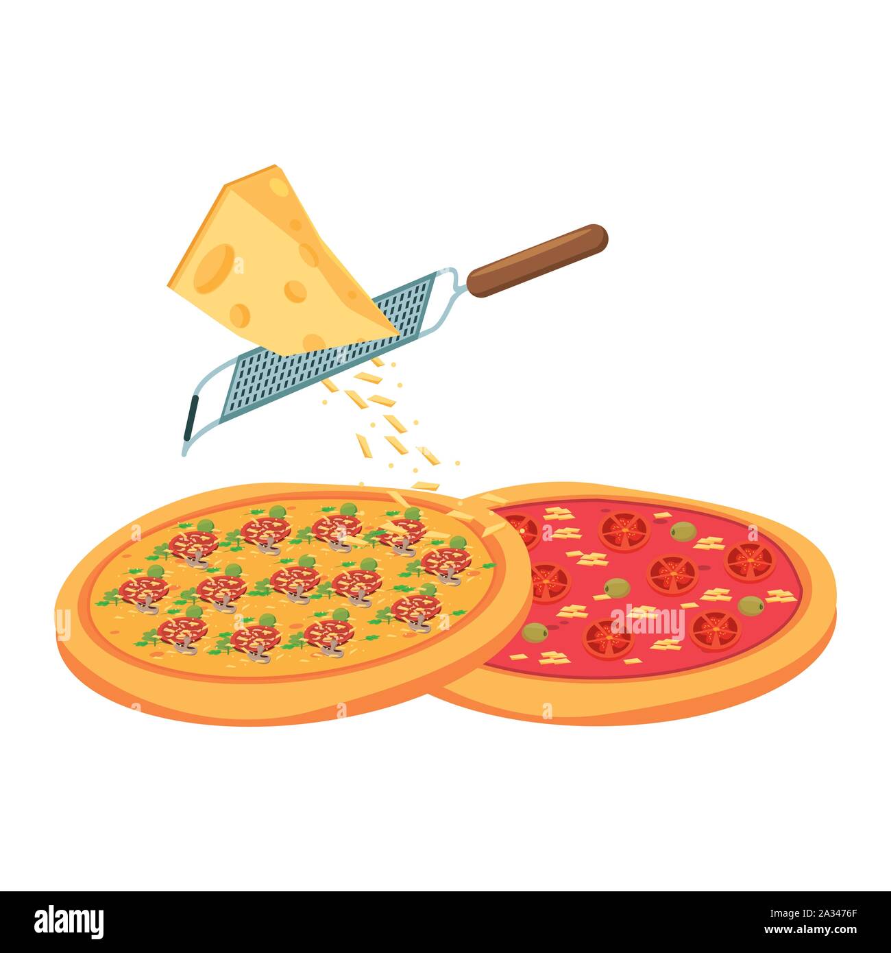 Delicious italian pizzas on Stock Vector Images - Alamy