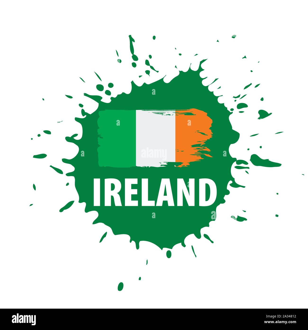 Ireland flag, vector illustration on a white background Stock Vector ...