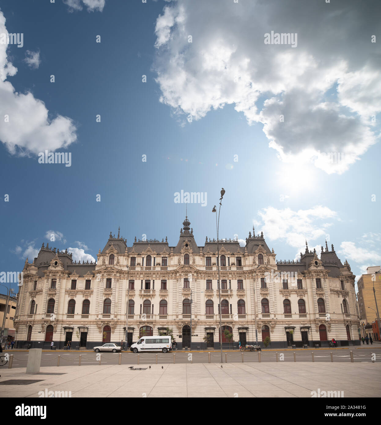 Panoramic view of Lima main square and cathedral church Stock Photo - Alamy