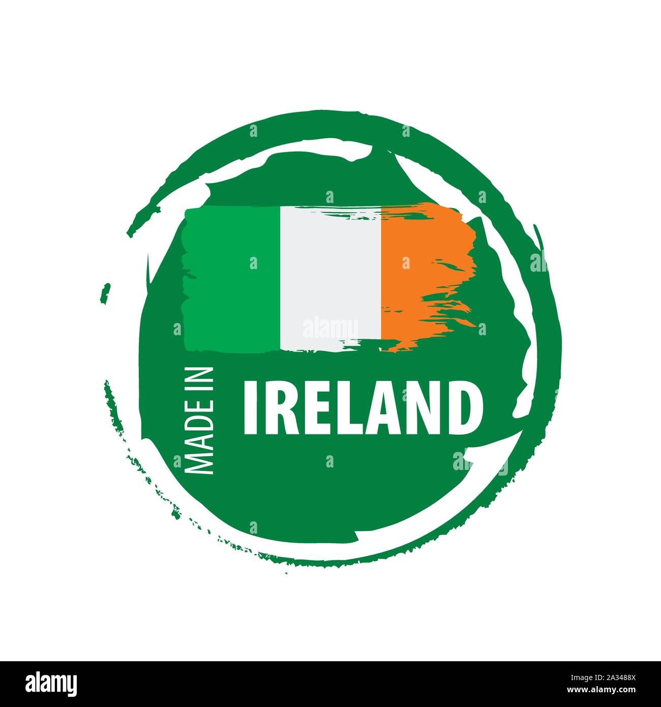 Ireland flag, vector illustration on a white background Stock Vector ...