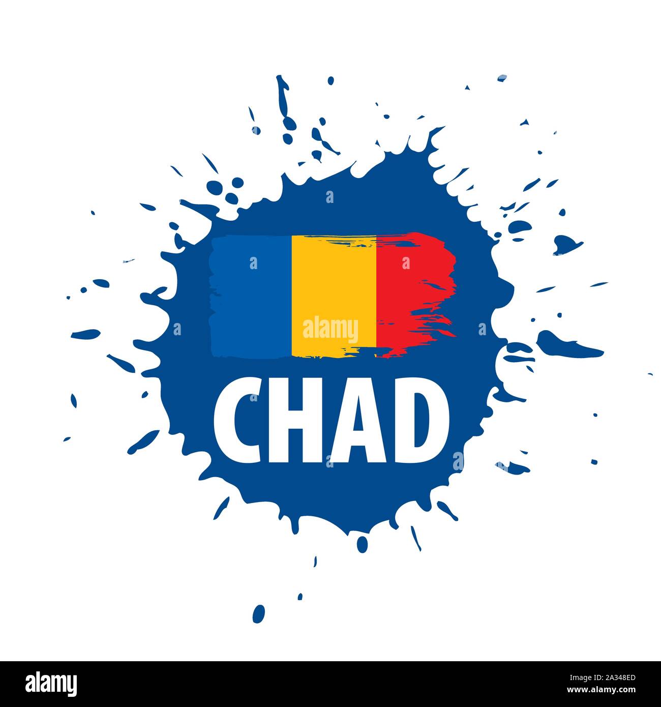 Chad flag, vector illustration on a white background Stock Vector Image ...