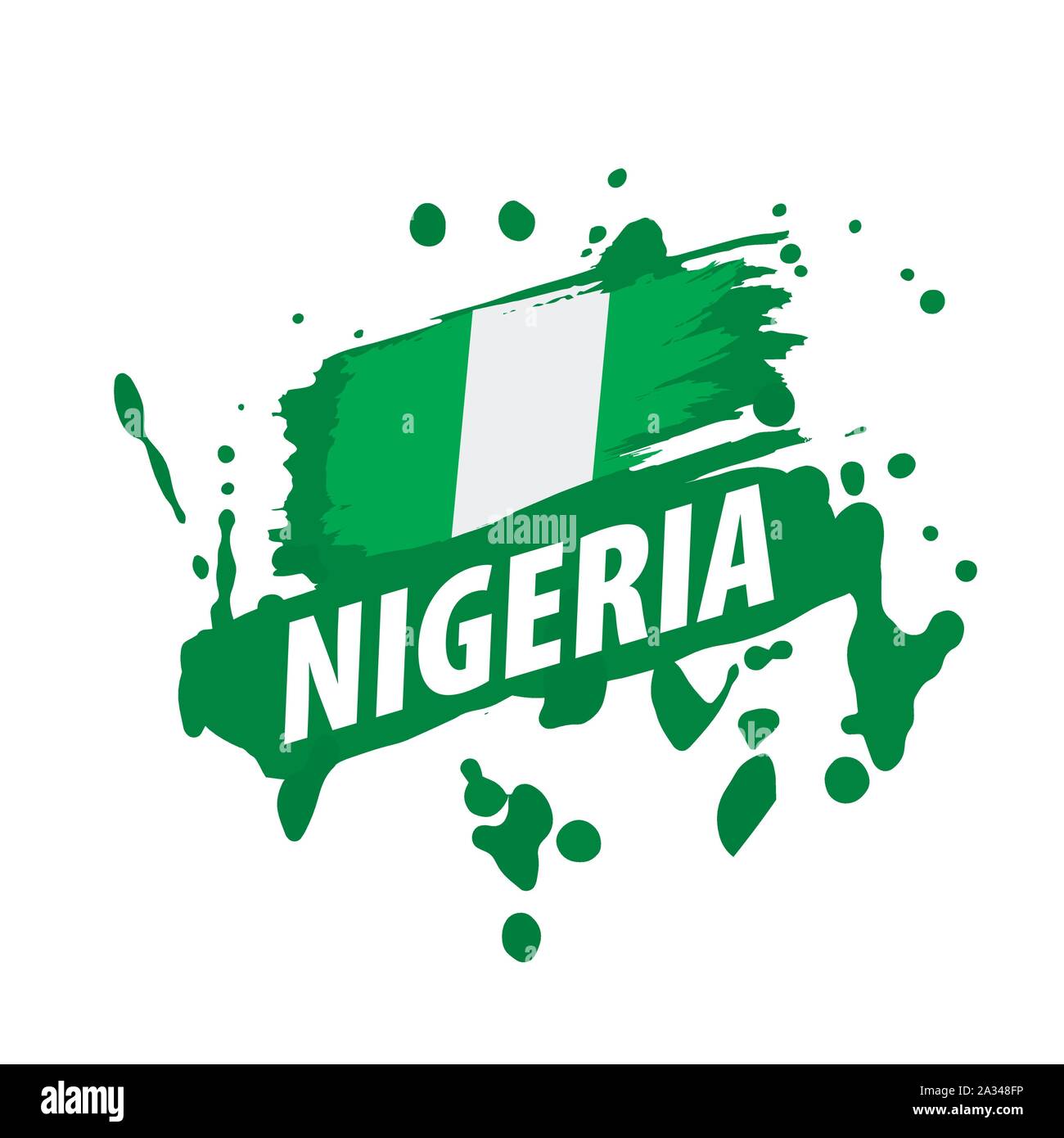 Nigeria flag, vector illustration on a white background Stock Vector ...