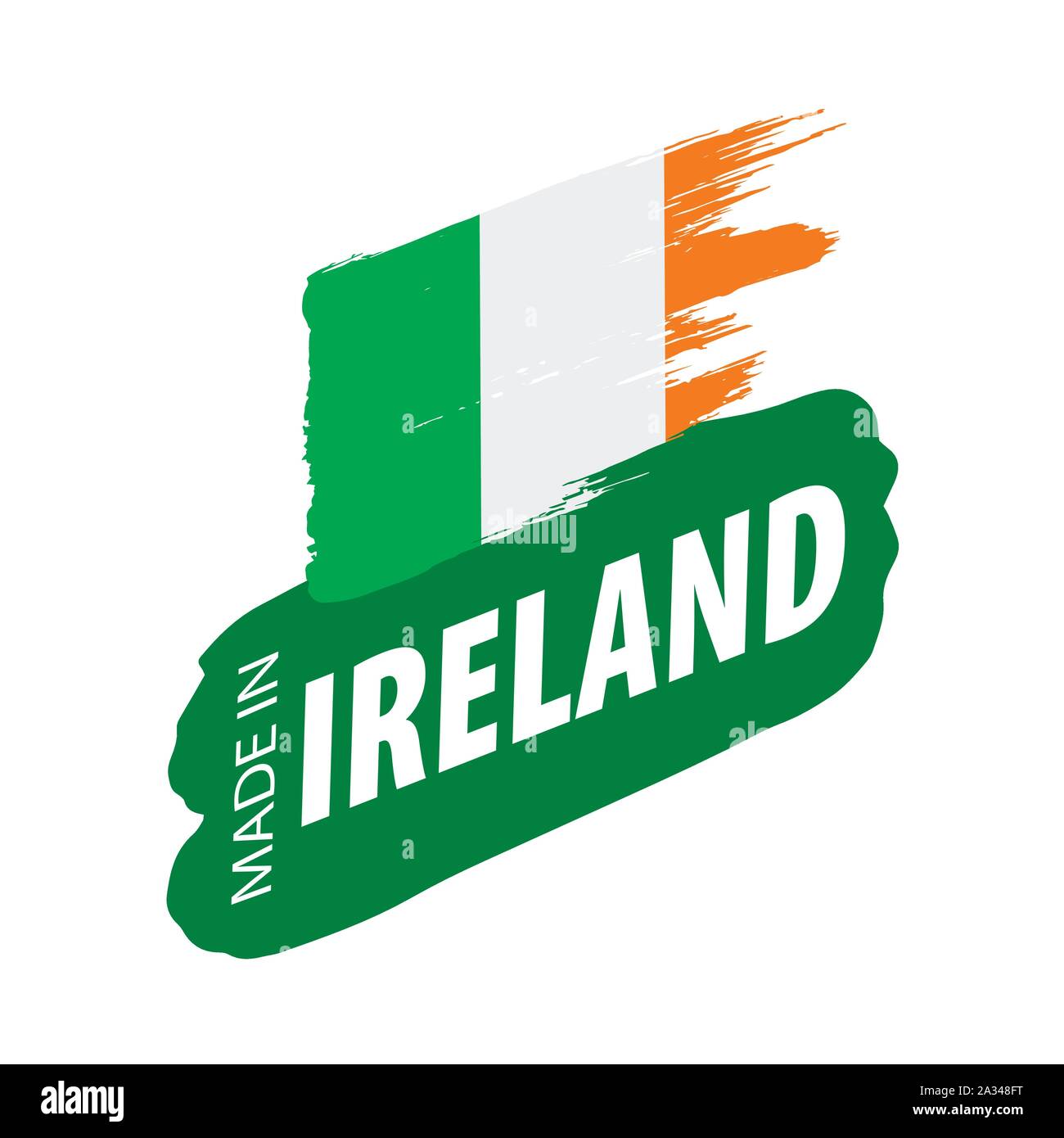 Ireland flag, vector illustration on a white background Stock Vector ...