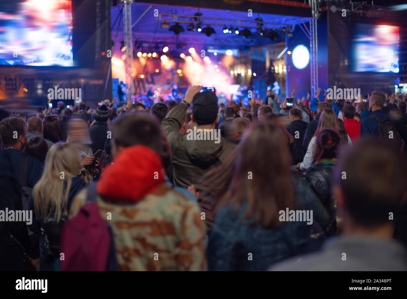 People at the concert are waiting for the show Stock Photo - Alamy