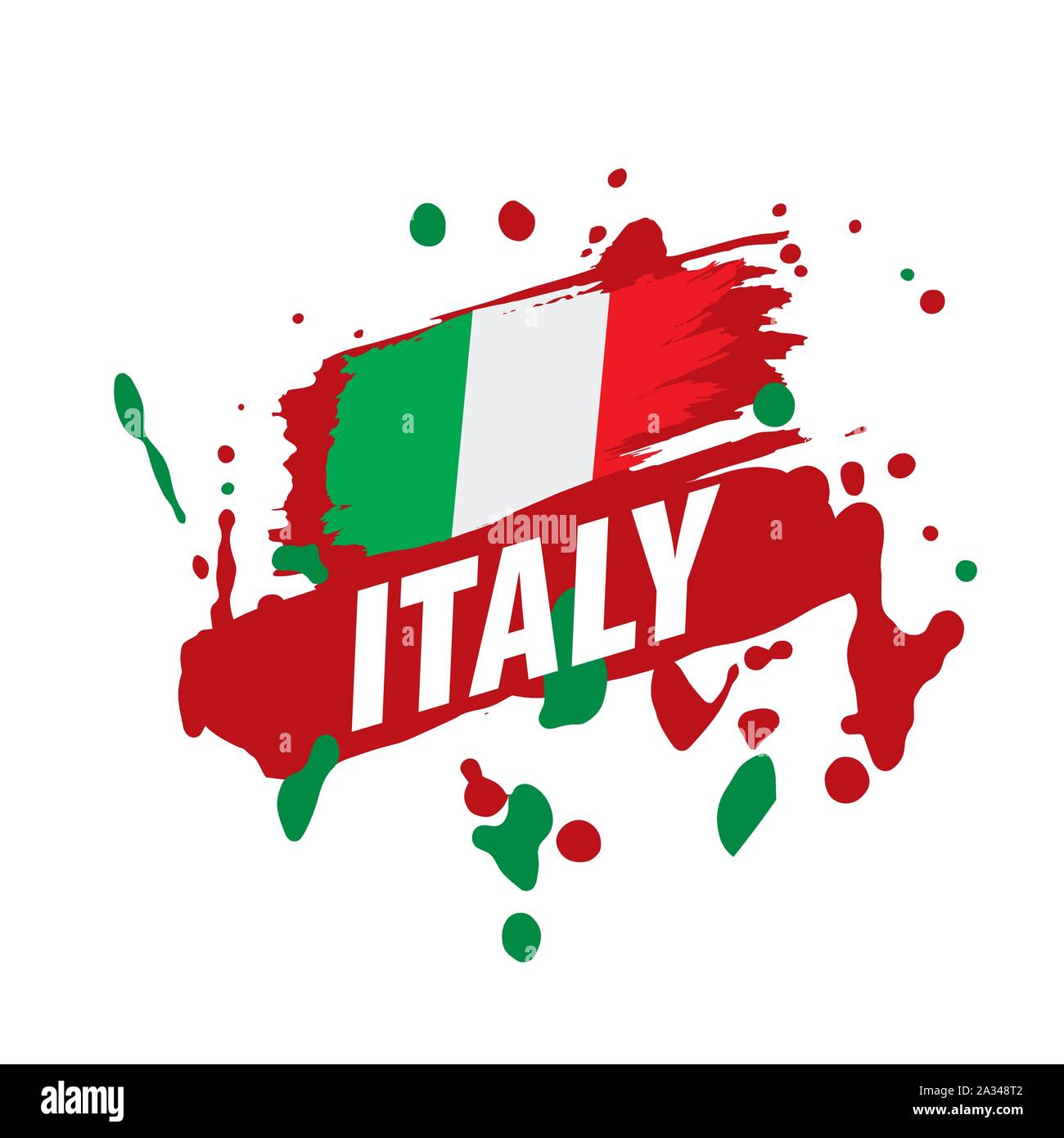 Italy flag, vector illustration on a white background Stock Vector ...