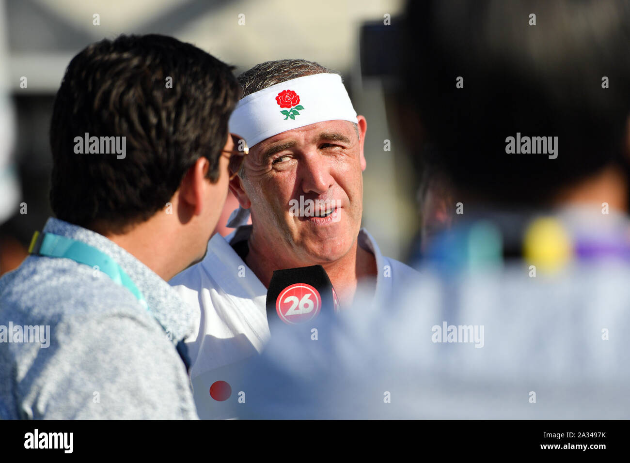 England fans being interviewed outside the stadium before the 2019 ...