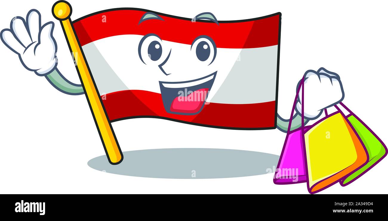 Shopping flag austria flying at cartoon pole Stock Vector Image & Art ...