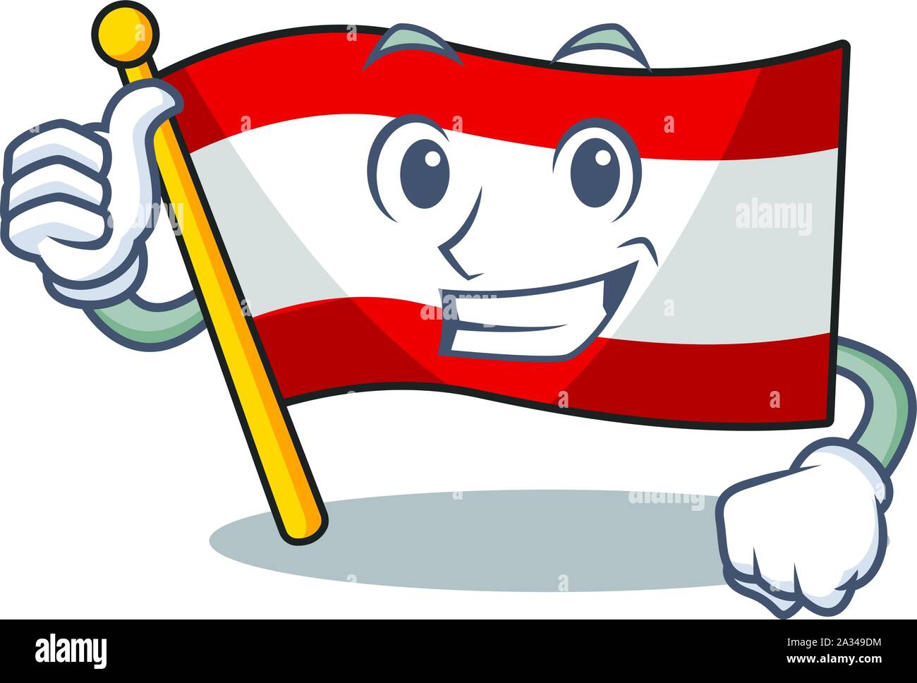 Thumbs up flag austria flying at cartoon pole Stock Vector Image & Art ...