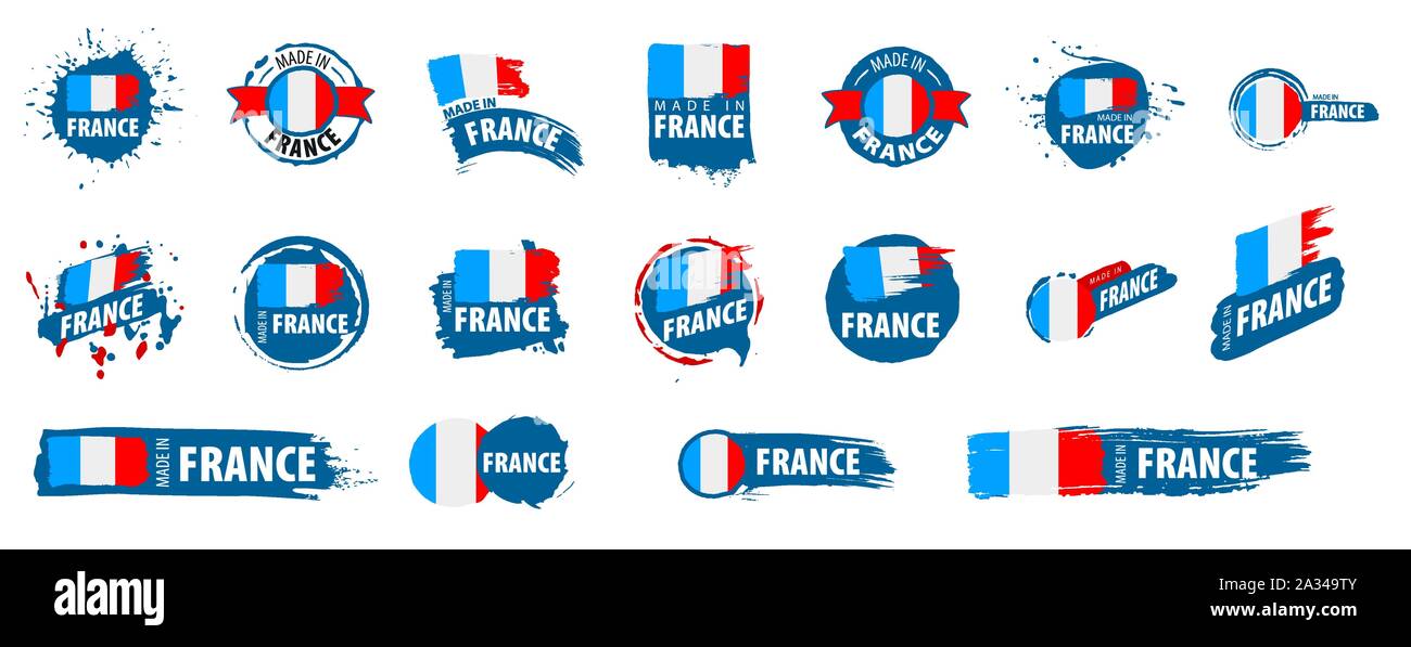 France flag, vector illustration on a white background Stock Vector ...