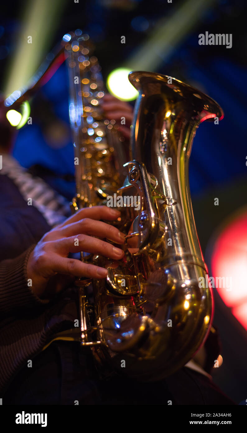Saxophone performs hi-res stock photography and images - Alamy
