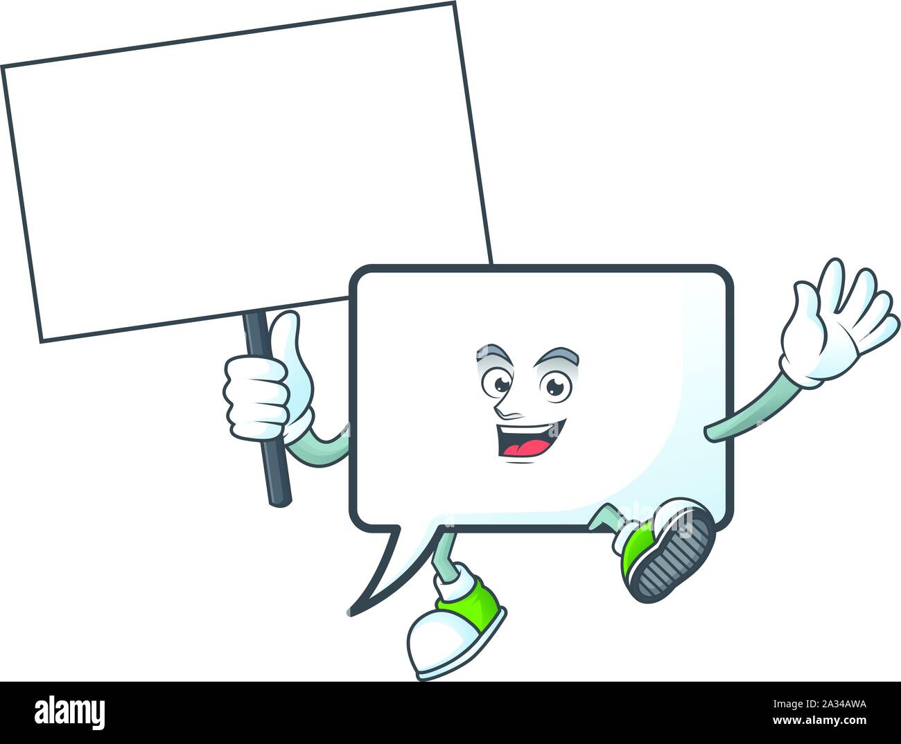 Bring board rectangle bubble icon cartoon with mascot Stock Vector ...