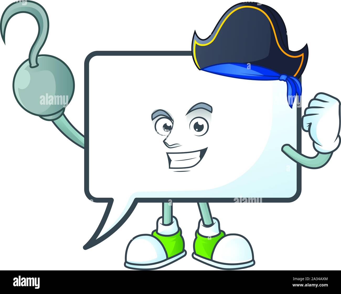 Pirate rectangle bubble icon cartoon with mascot Stock Vector Image ...