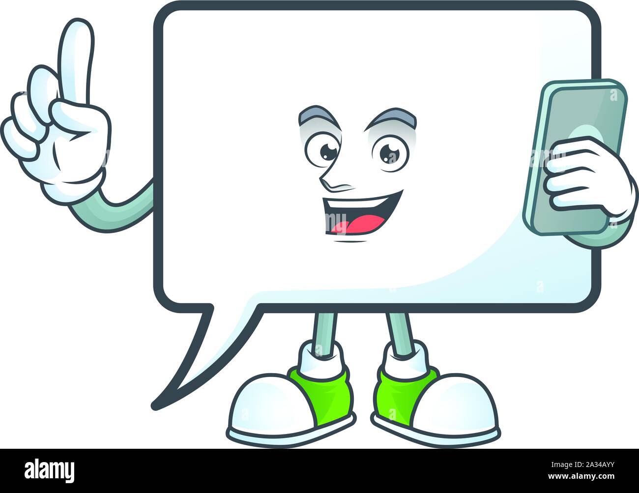 With phone rectangle bubble icon cartoon with mascot Stock Vector Image ...