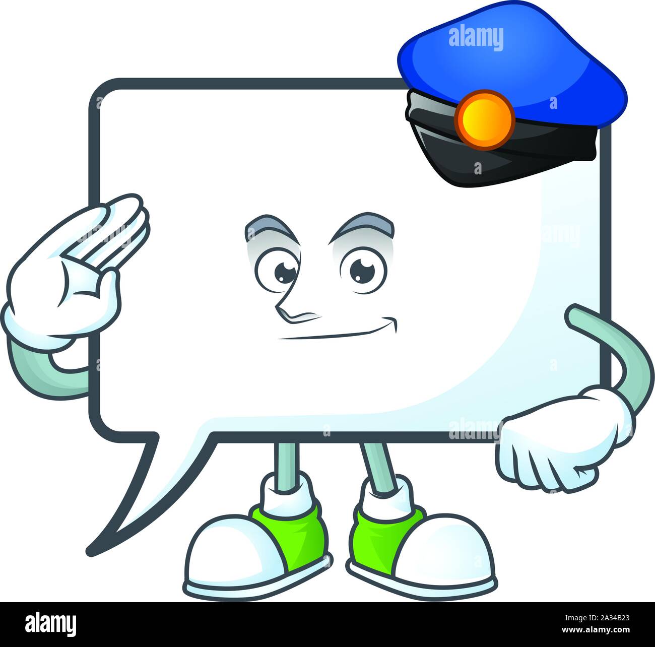 Police rectangle bubble icon cartoon with mascot Stock Vector Image ...