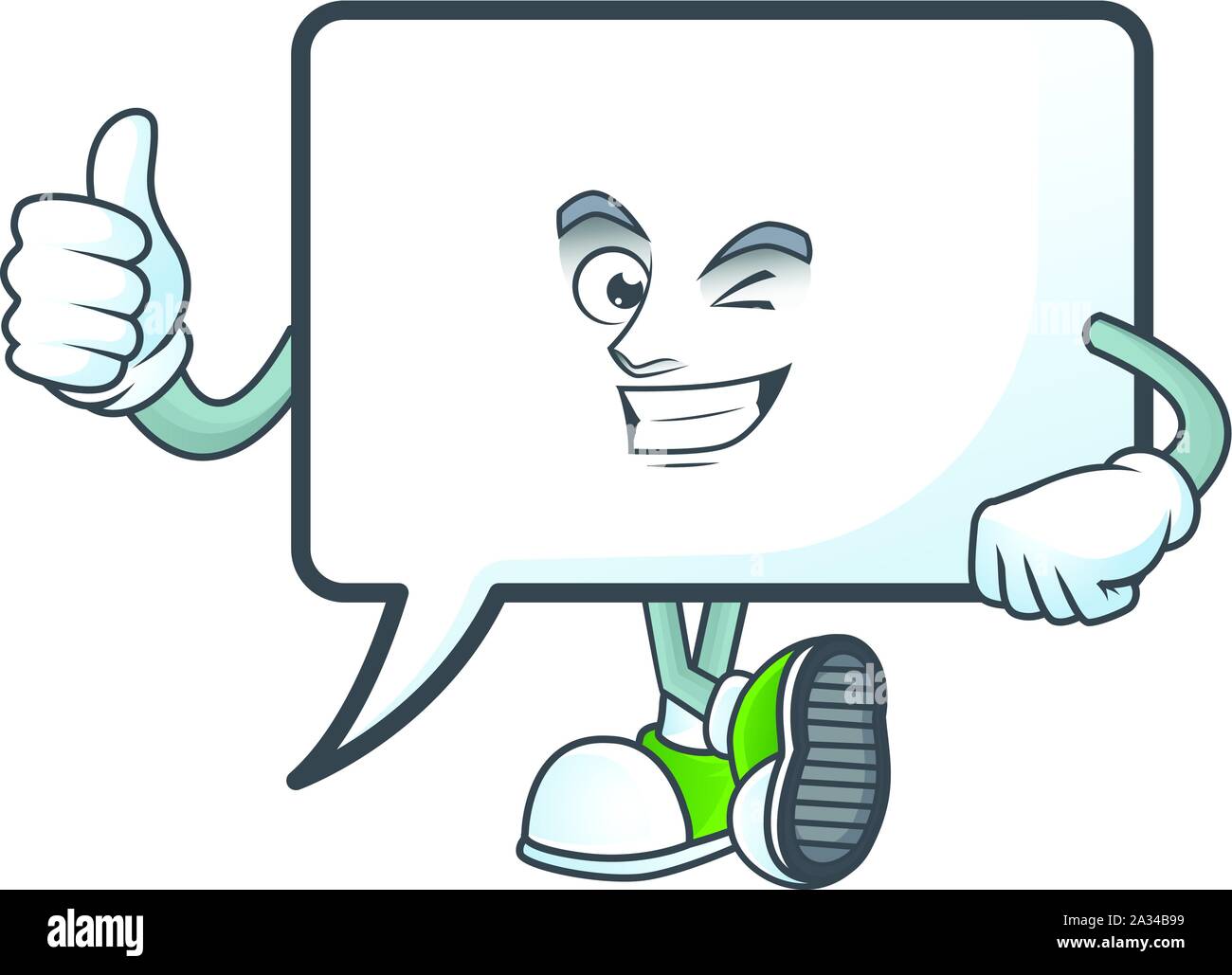 Thumbs up rectangle bubble for comic column text Stock Vector Image ...
