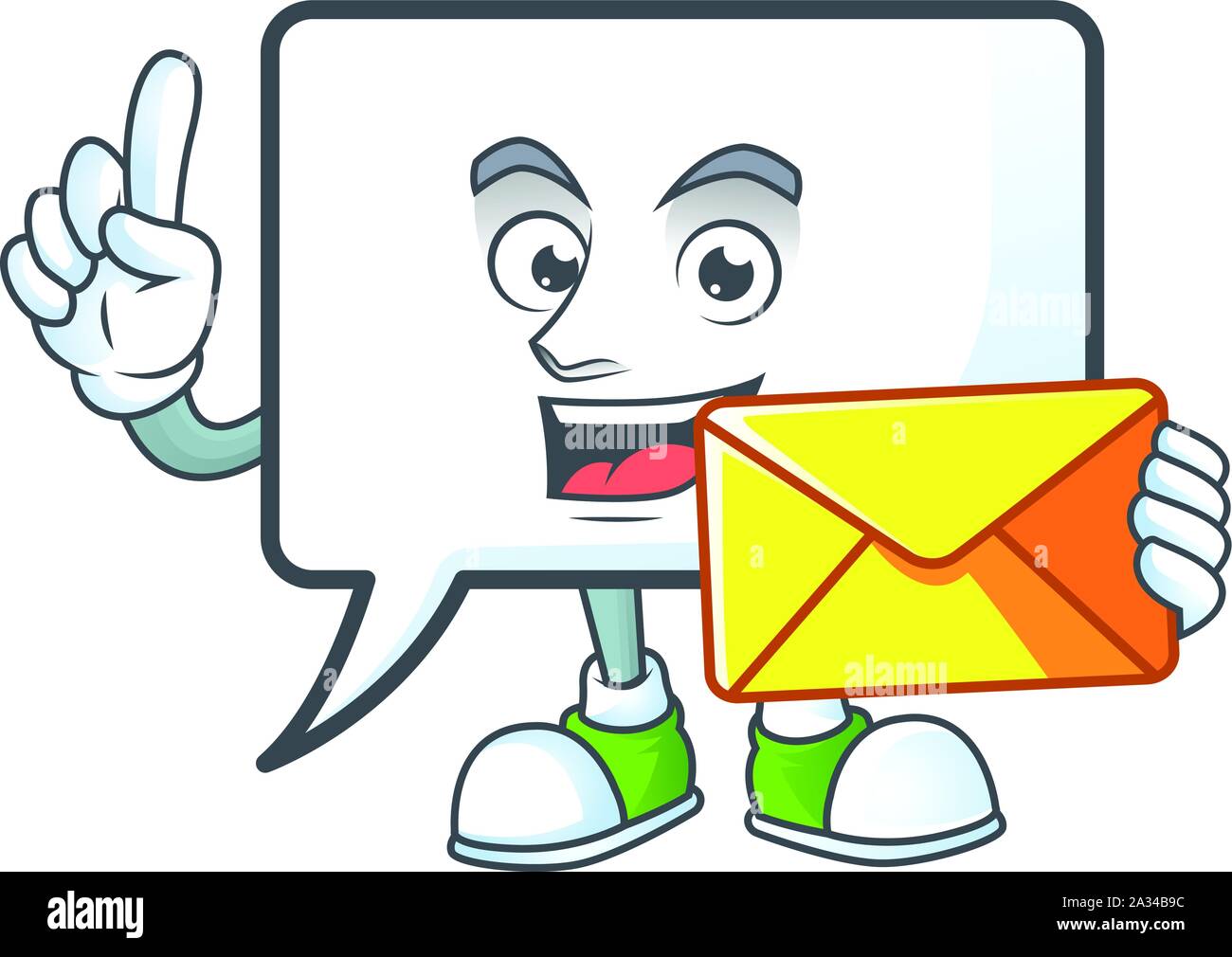 With envelope rectangle bubble for comic column text Stock Vector Image ...