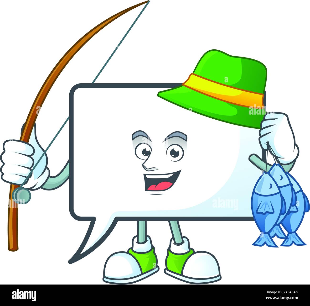Fishing shape rectangle bubble on white background Stock Vector Image ...