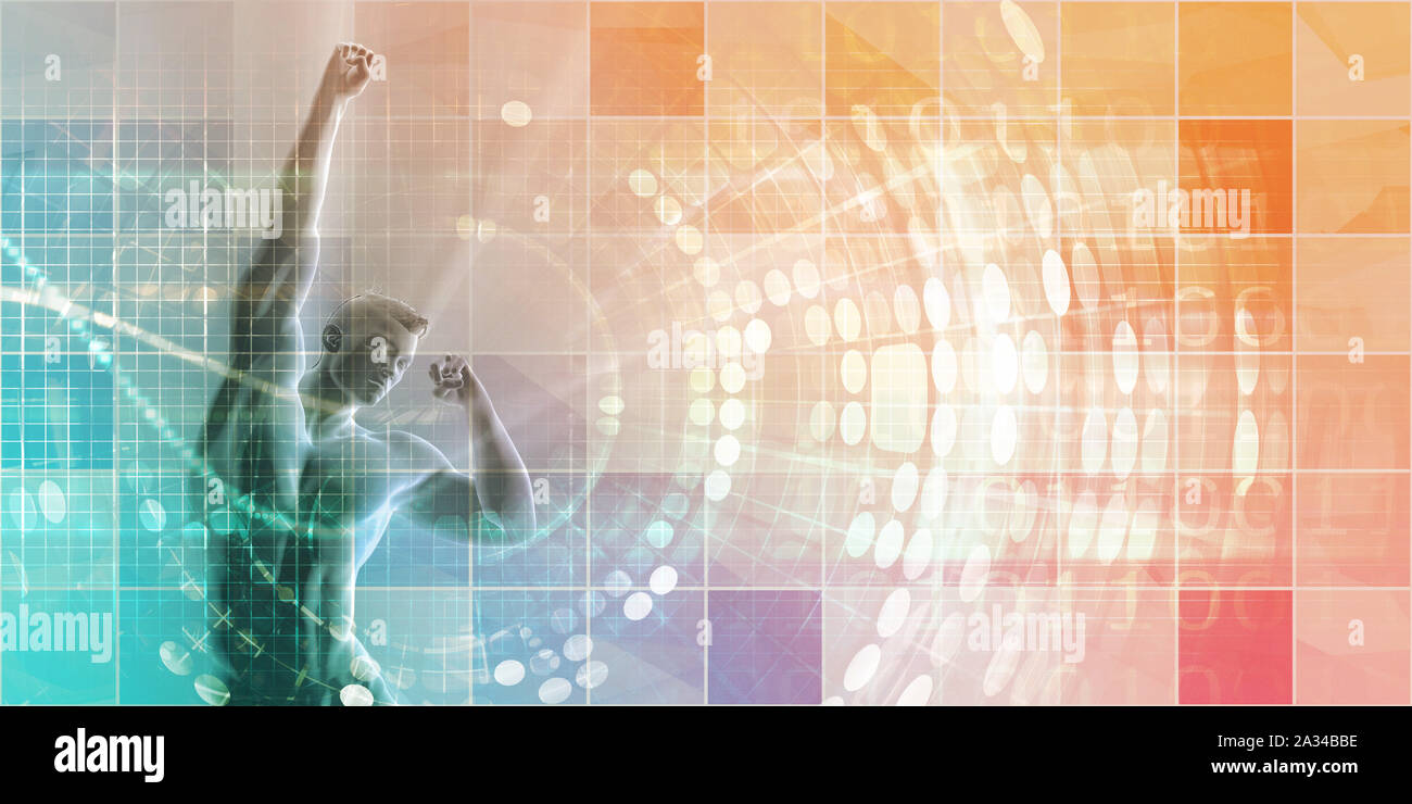 Futuristic Athlete and Sports Training Enhanced By Technology Stock ...