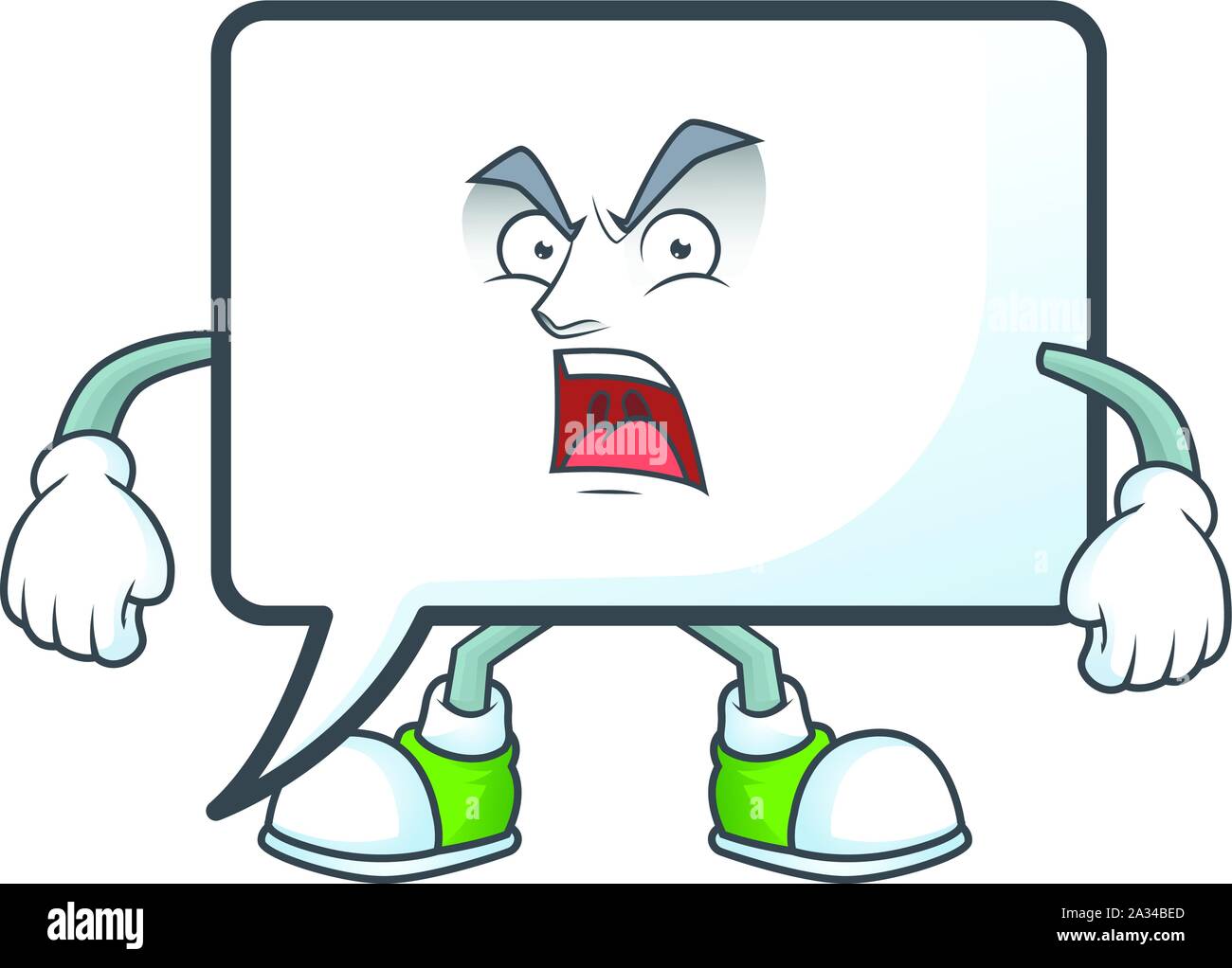 Angry shape rectangle bubble on white background Stock Vector Image ...
