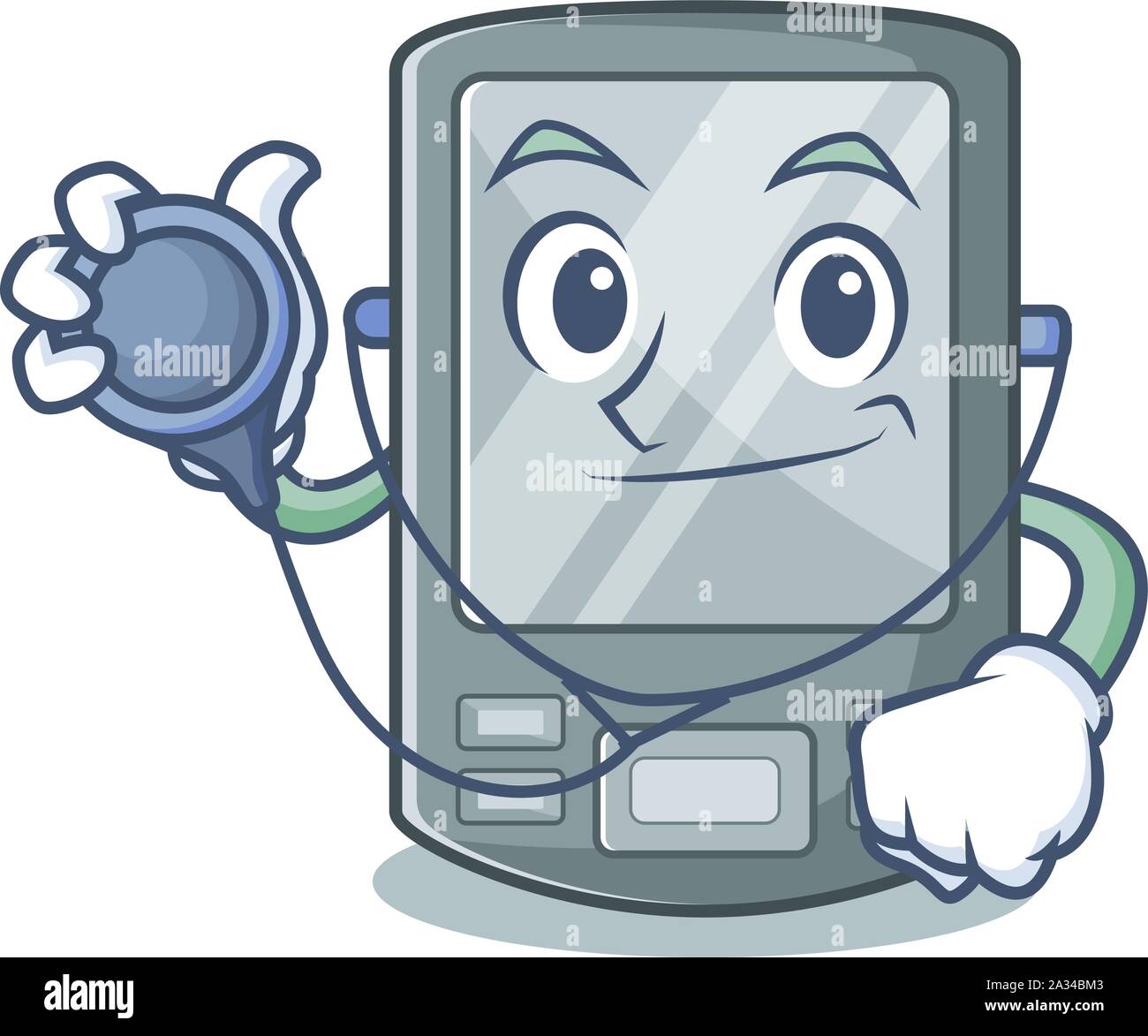 Doctor personal digital assistant on a character Stock Vector Image ...