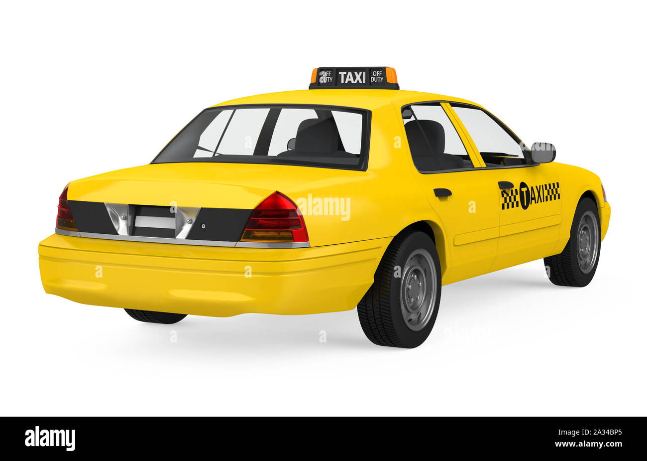 Yellow Taxi Isolated Stock Photo - Alamy