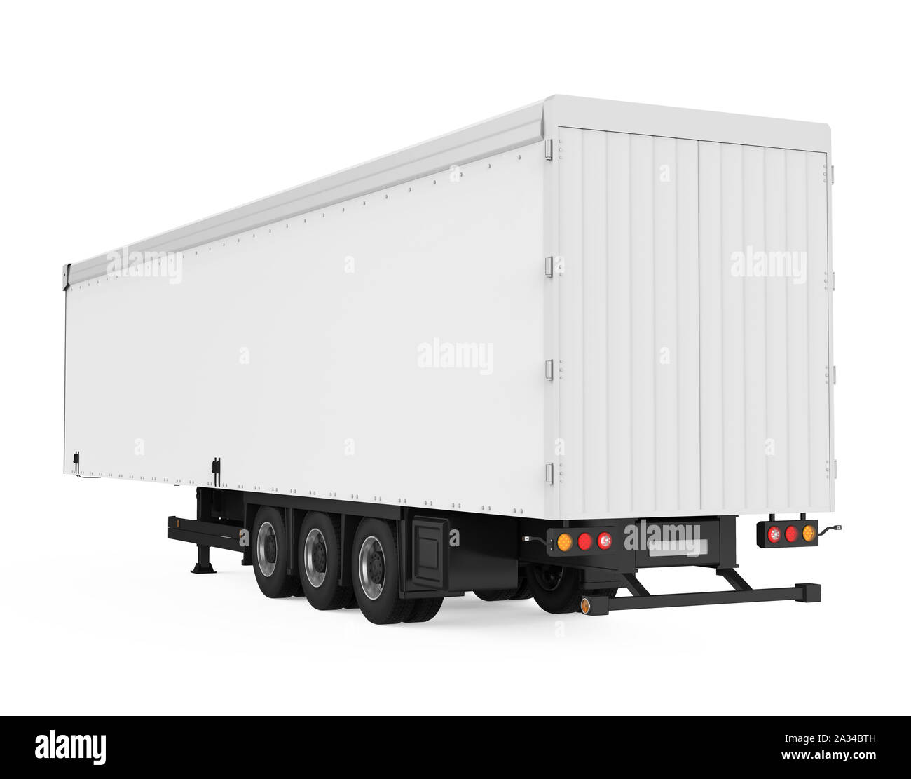 Semi-Trailer Box Isolated Stock Photo - Alamy