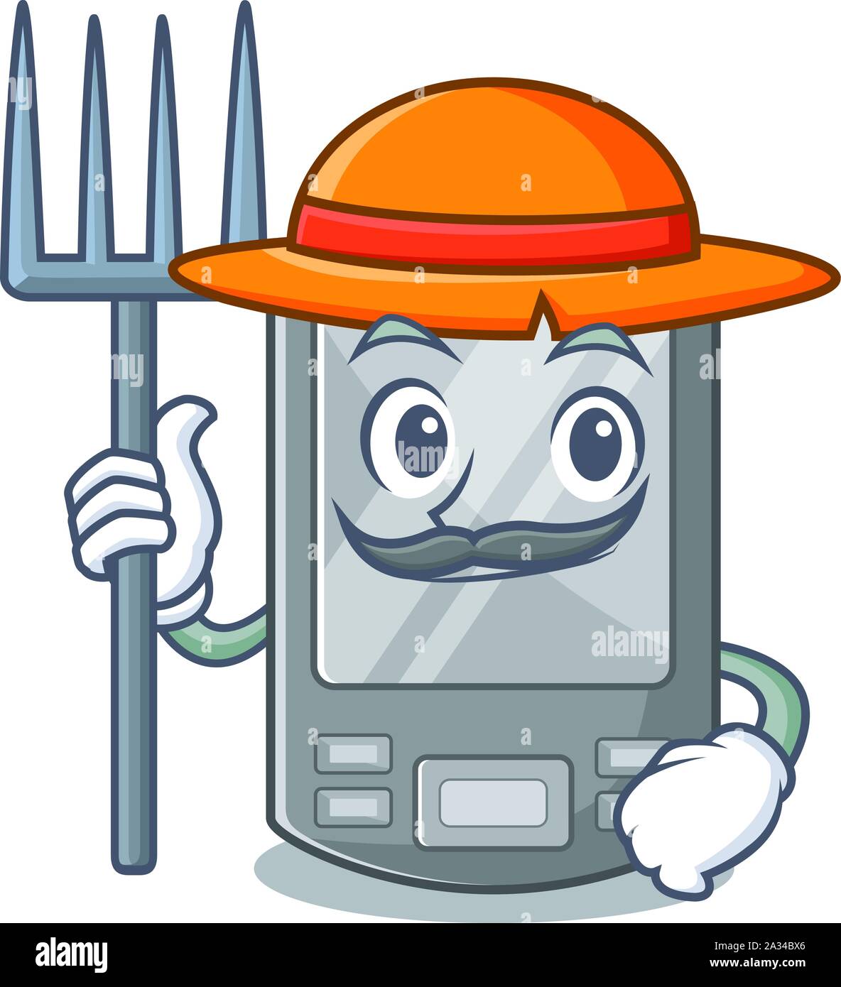 Farmer personal digital assistant on a character Stock Vector Image ...