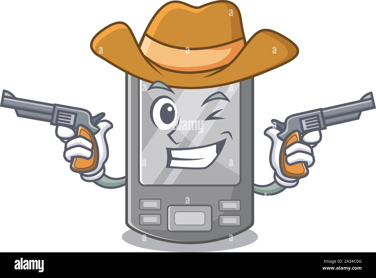 Cowboy personal digital assistant on a character Stock Vector Image ...