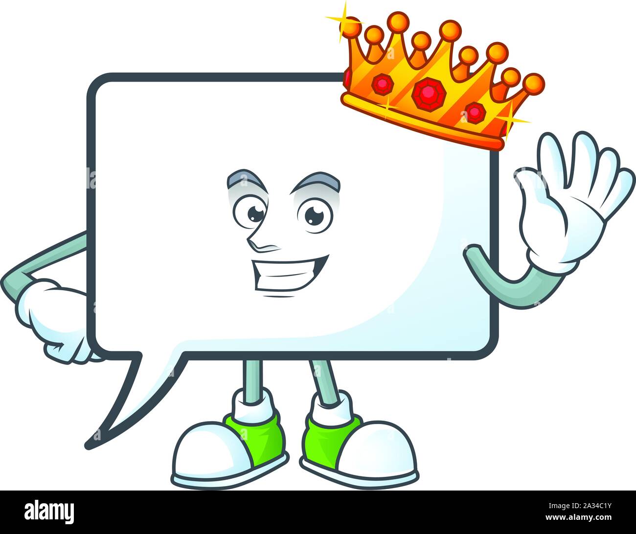 King shape rectangle bubble cartoon character style Stock Vector Image ...